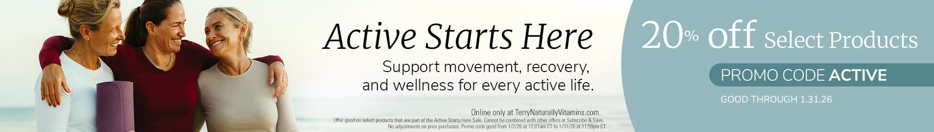 Active Starts Here Sale | 20% off Select Products